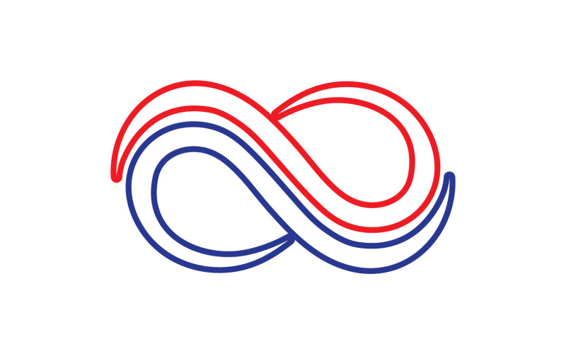 Símbolo de logotipo de línea de bucle infinito vector v16