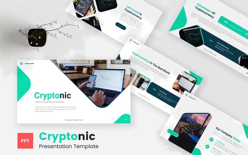 Cryptonic - Modèle PowerPoint de crypto-monnaie et Bitcoin