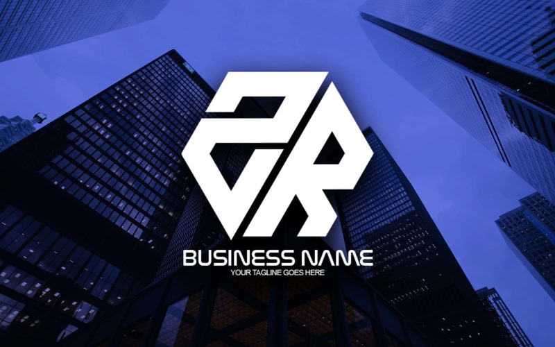 Professional ZR Letter Logo Design poligonale per il tuo business ...