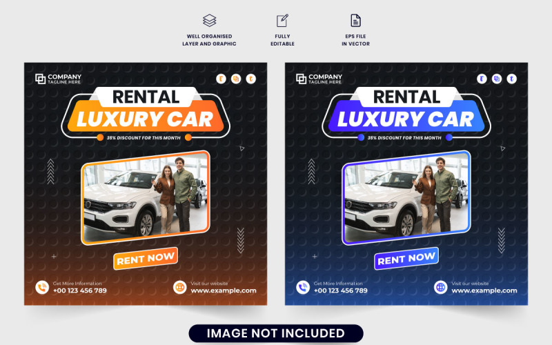 Rent a car business promotion template vector