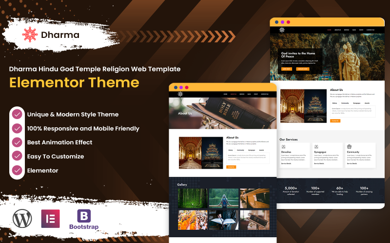 8+ hinduistických motivů WordPress Bootstrap - TemplateMonster