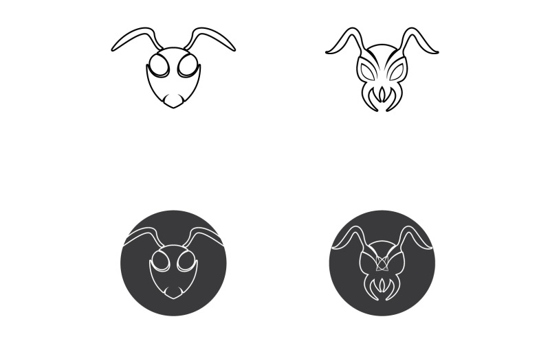 Ant head logo and symbol vector version v9 - TemplateMonster