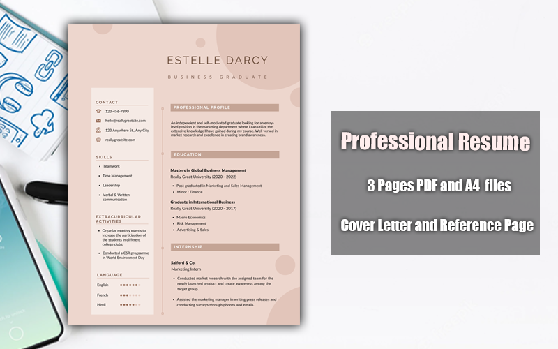 Modèle de CV imprimable PDF Tan-Brown - TemplateMonster