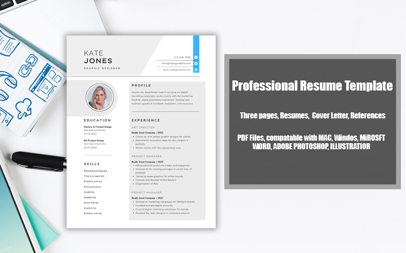 Printable Resume Template PDF Grey #316776 - TemplateMonster