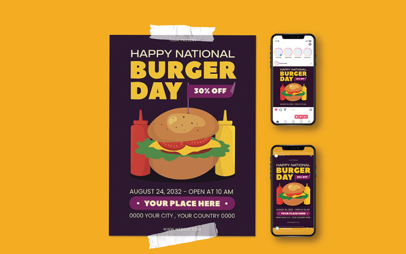 Burger Day Promotional Flyer #316809 - TemplateMonster
