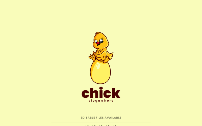 Chick Mascot Cartoon Logo #316898 - TemplateMonster