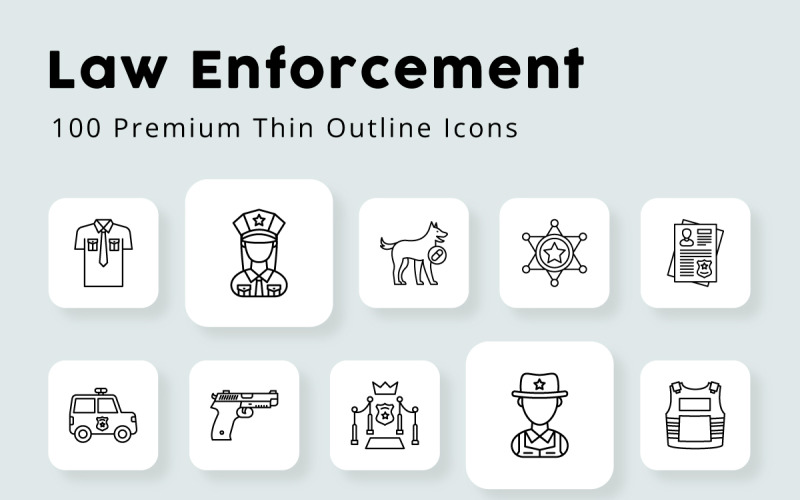 Law Enforcement Unique Filled Icons #322517 - TemplateMonster