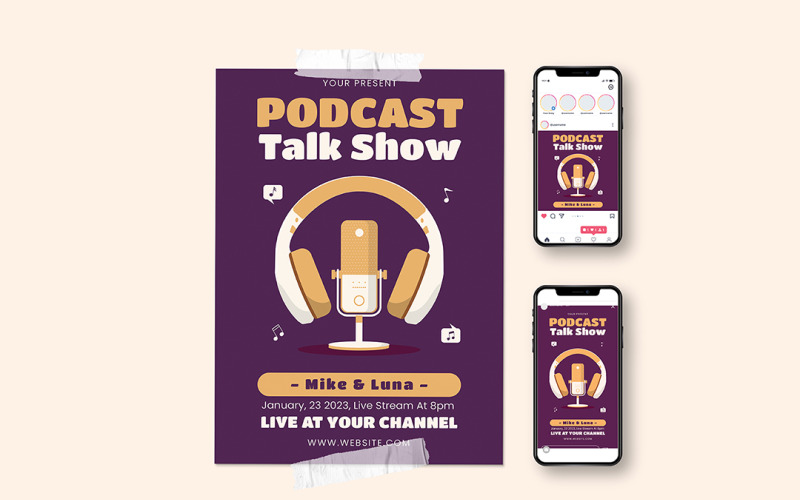 Podcast Promotional Flyer #316829 - TemplateMonster