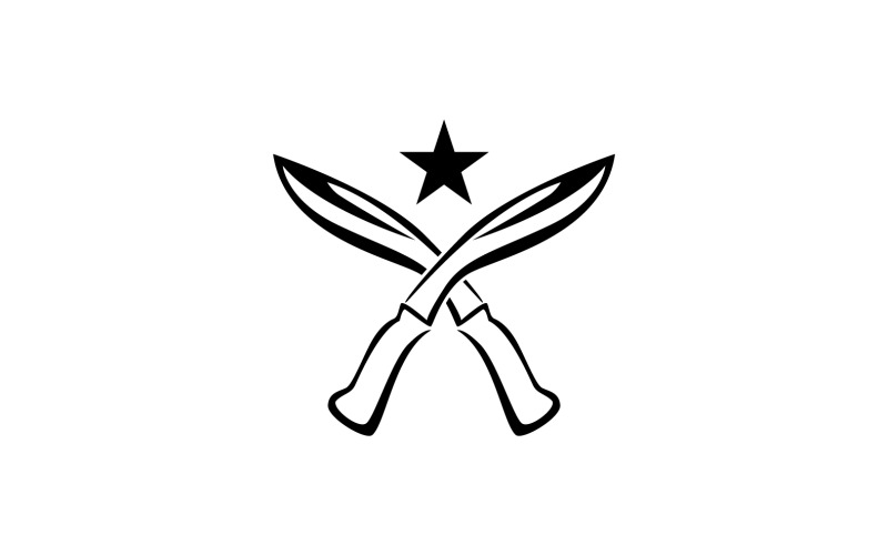 Guerra commando coltello icona logo vettoriale versione v13