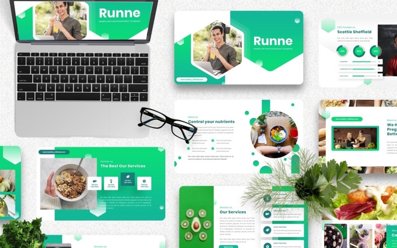 Runne - Plantilla Keynote de Vida Saludable - TemplateMonster