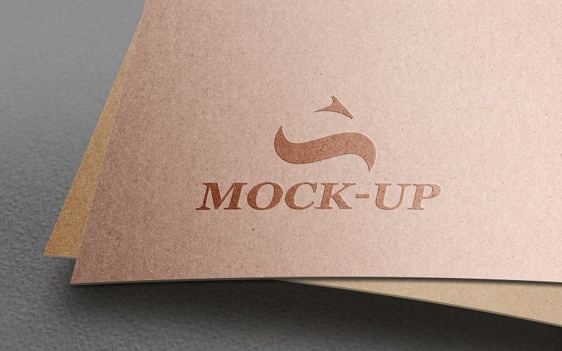 Debossed logo mockup on white paper texture mockup
