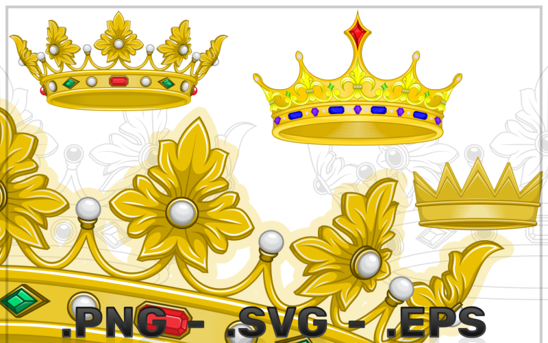 Vector Design Of Golden Crowns #317356 - TemplateMonster