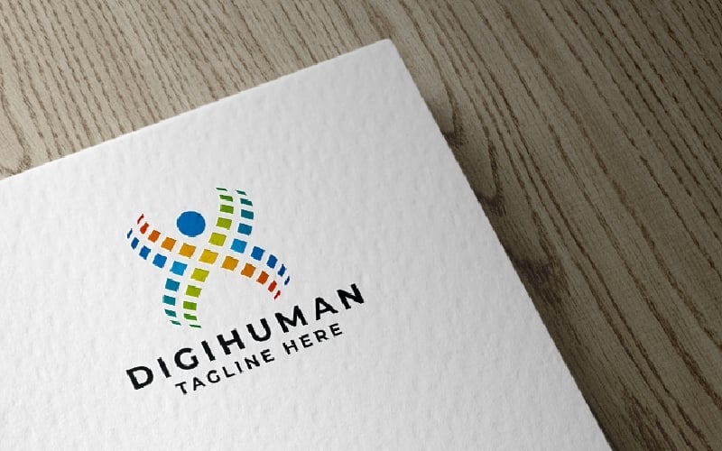 Plantilla de logotipo Digi Human Pro - TemplateMonster