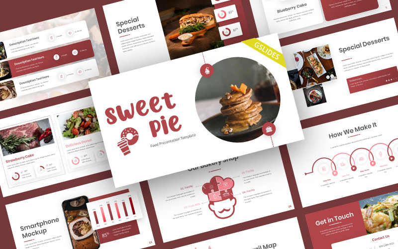 Yumcord Food Google Slides Template #346008 - TemplateMonster