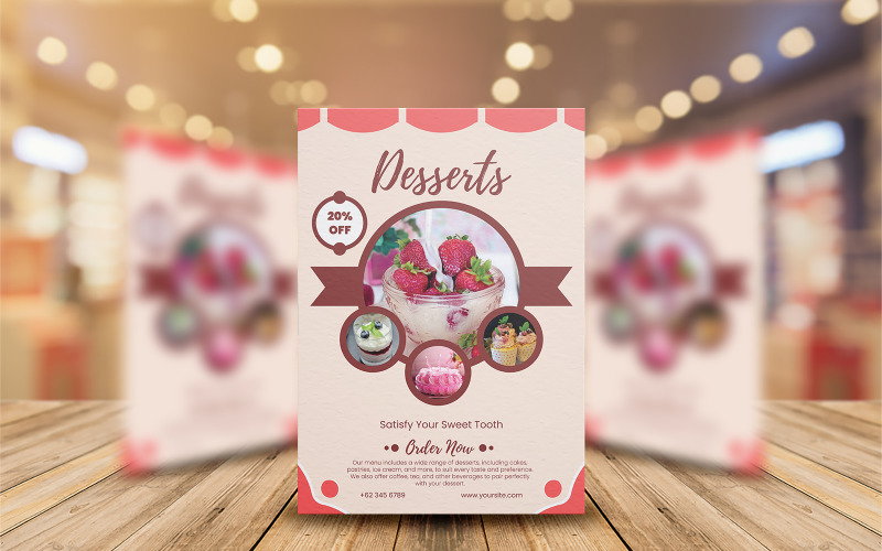 Dessert Food Flyer Template #317577 - TemplateMonster