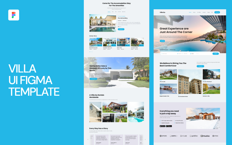 Modello Figma per la progettazione dell'interfaccia utente della villa