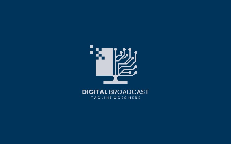 Digital Broadcast Simple Logo #317689 - TemplateMonster