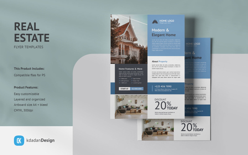 Real Estate Flyer PSD Templates Vol 062 - TemplateMonster