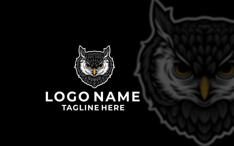 Owl Head Front Graphic Logo Design #317793 - TemplateMonster