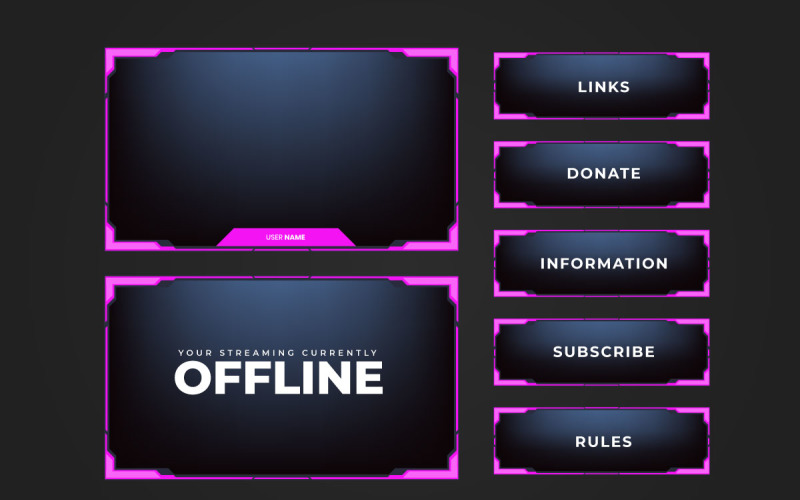 Live streaming screen border design #310047 - TemplateMonster