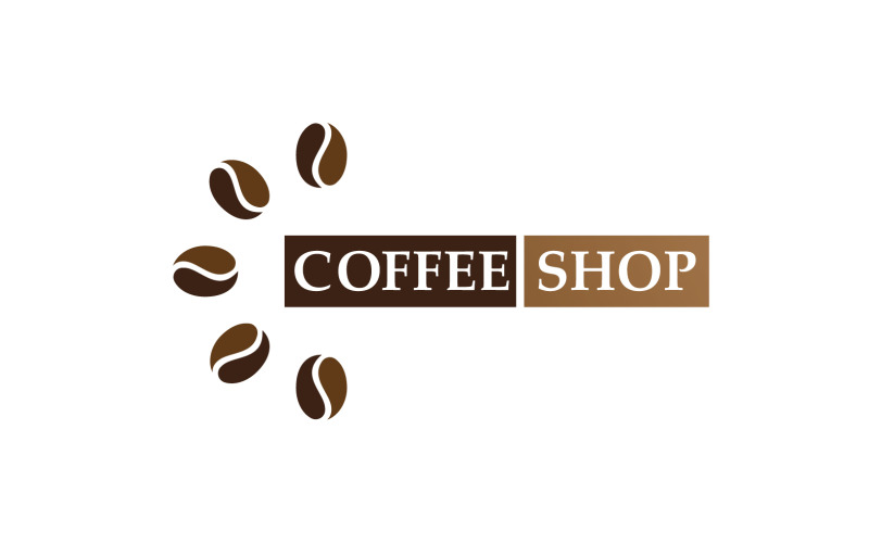 Coffee bean logo and symbol shop image v24 - TemplateMonster