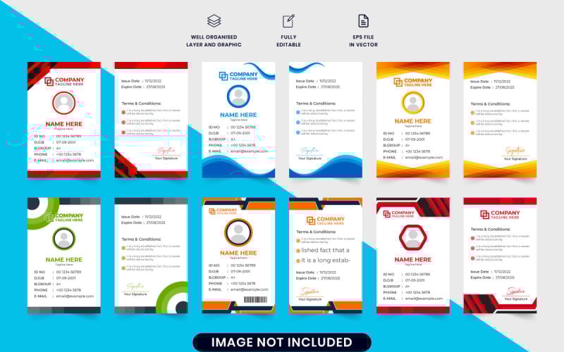 Company access card collection vector - TemplateMonster