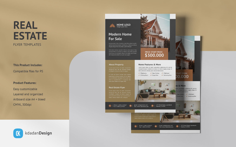 Real Estate Flyer PSD Templates Vol 065 - TemplateMonster