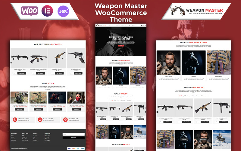 Gun Shop Website Templates - 34 Best Weapon Store Web Themes
