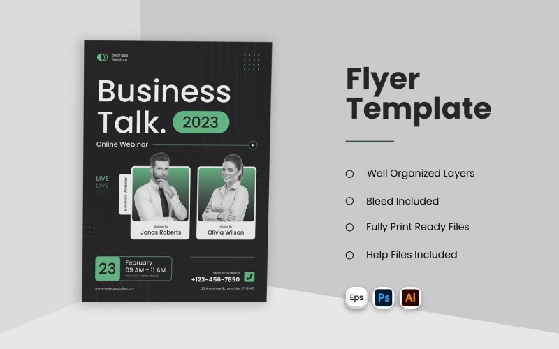 Business Talk Flyer Template #318262 - TemplateMonster