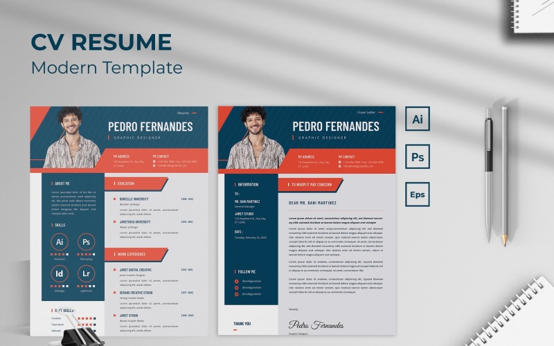 CV de designer professionnel #318240 - TemplateMonster