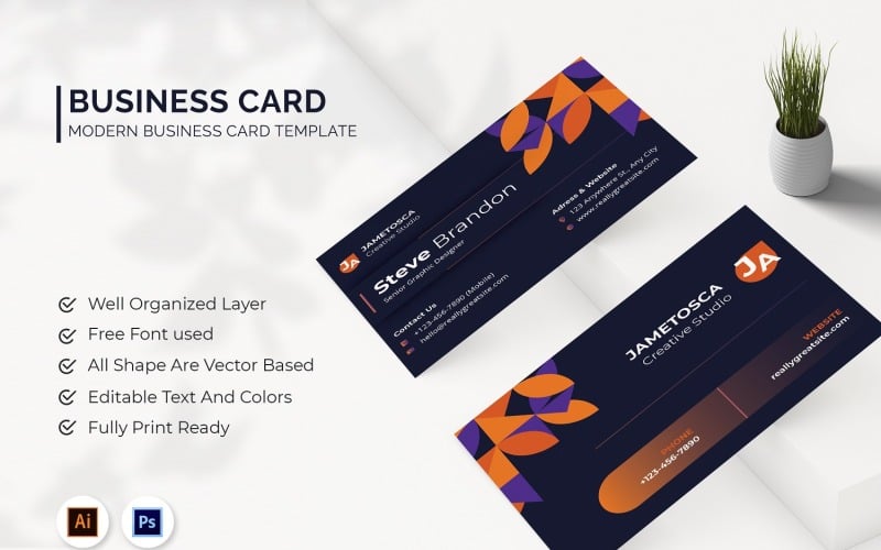 Design Agency Business Card #318215 - TemplateMonster