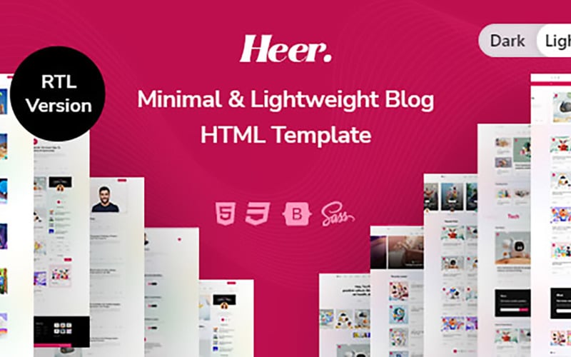 Heer - Modèle HTML de blog minimal et léger - TemplateMonster