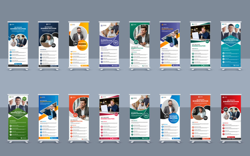 Corporate business roll up banner template set or Conferences event ...
