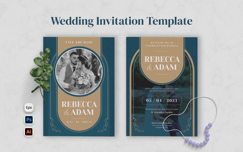 Decorative Wedding Invitation #318318 - TemplateMonster
