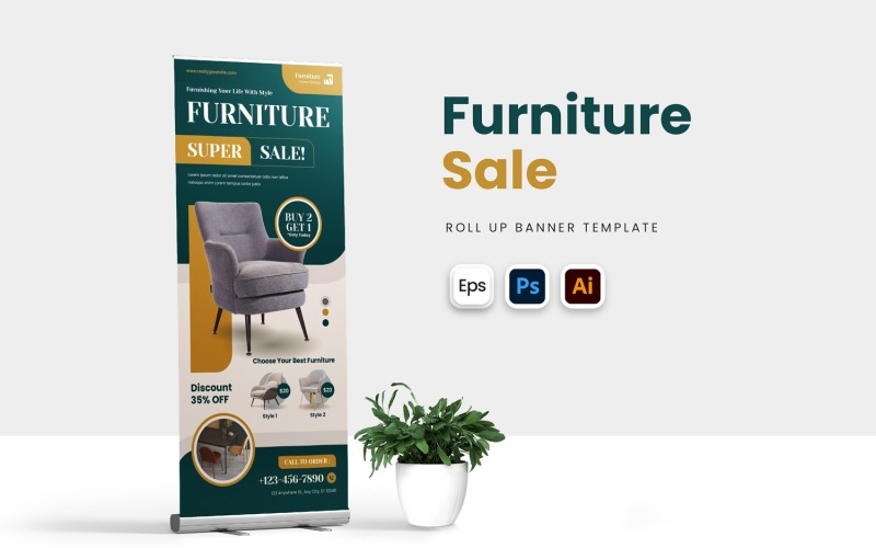Furniture Sale Roll Up Banner #318303 - TemplateMonster