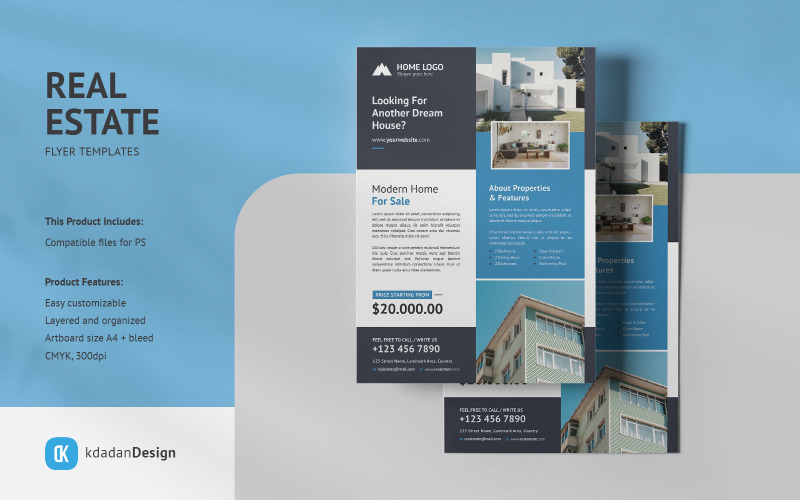 Real Estate Flyer PSD Templates Vol 066 - TemplateMonster