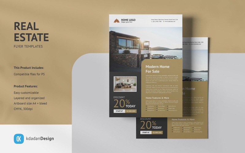 Real Estate Flyer PSD Templates Vol 067 - TemplateMonster