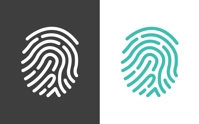 Huella digital Pulgar Impresión Colorida Vector Icono Ilustración