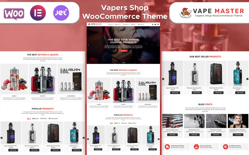Vape Master - Tema de WooCommerce para vapeadores y tiendas de tabaco