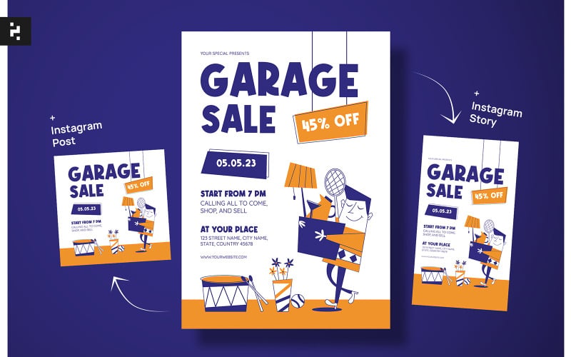 Minimaler Flohmarkt-Flyer #328902 - TemplateMonster