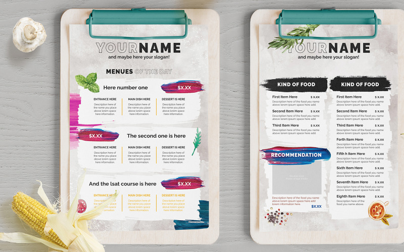 Art Food Menu Complete Identity #319184 - TemplateMonster