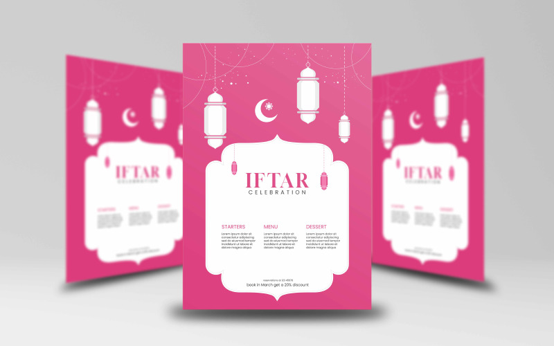 Plantilla de volante de celebración de Iftar 1