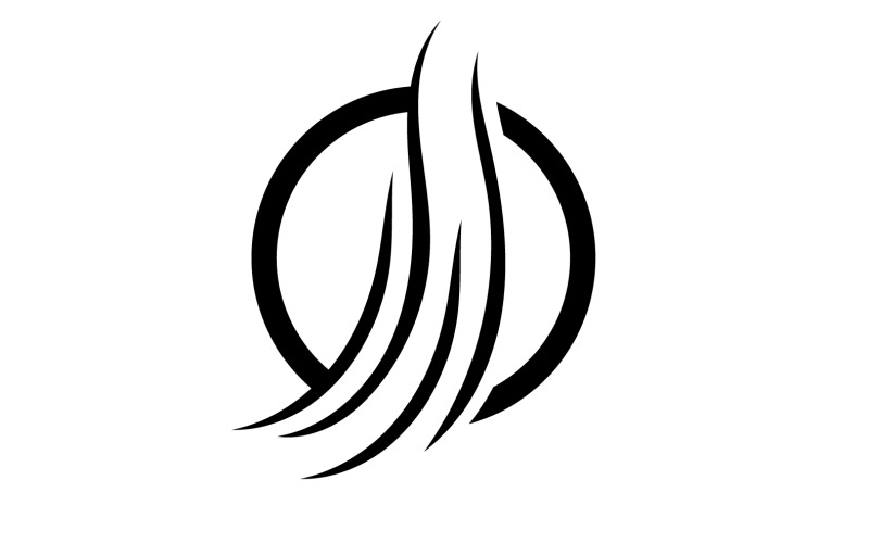 Hair line wave design logo and symbol vector v26
