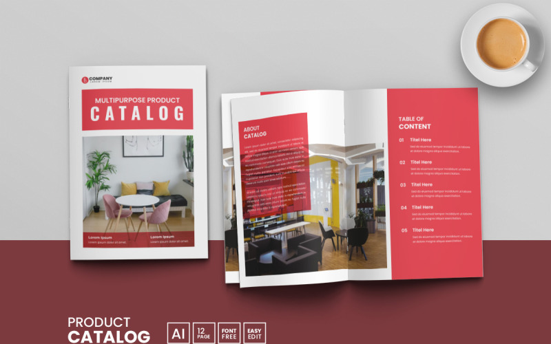 Modello di catalogo prodotti multiuso e progettazione di brochure del ...