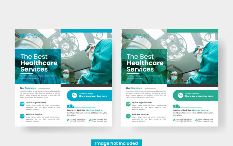 Diseño de póster de salud médica y hospital para plantilla de banner de publicación de redes ...