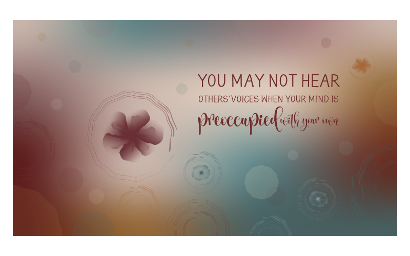 Inspirational Background Image 14400x8100px with Message About Listening