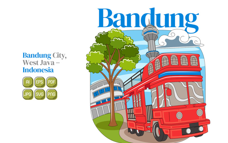 Bandung City Vector Illustration #320582 - TemplateMonster
