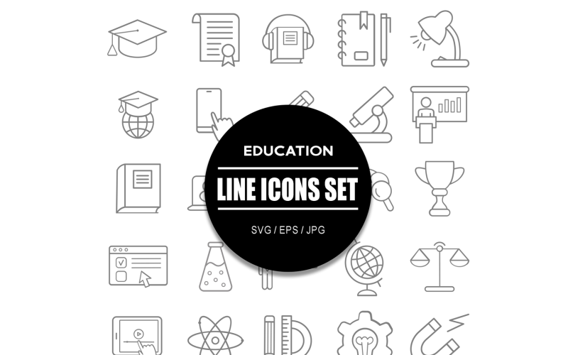 Conjunto de paquetes de iconos de educación - TemplateMonster