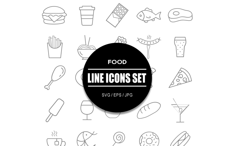 Cool Food Icon Set Bundle 320680 Templatemonster