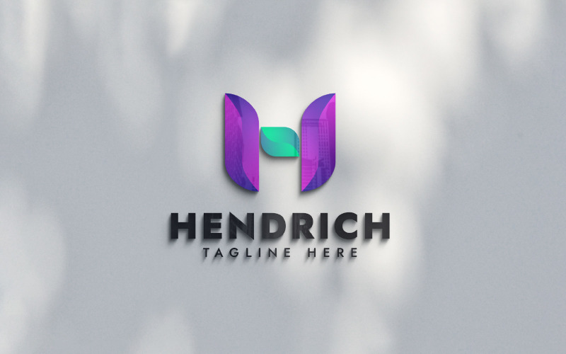 Harf H Renkli Monogram Logo Tasarımı - TemplateMonster